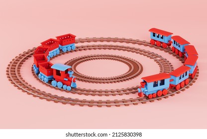 Train Circular Train Track 3d Rendering Stock Illustration 2125830398 ...