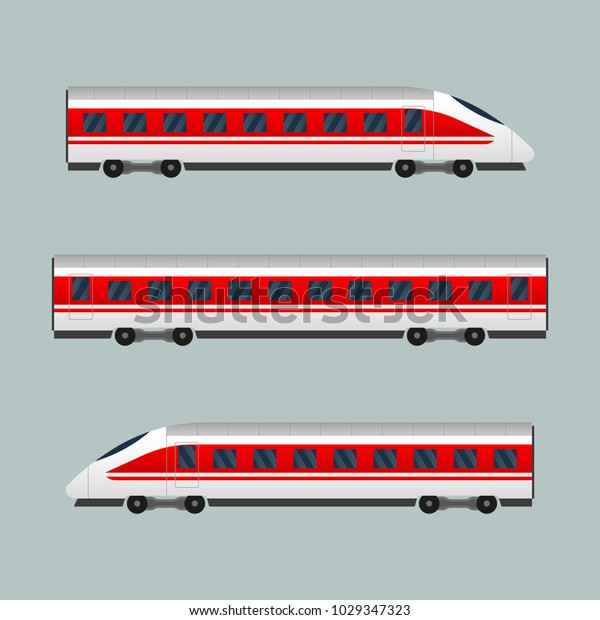 Train Modern Passenger Express Trains Railway Stock Illustration ...
