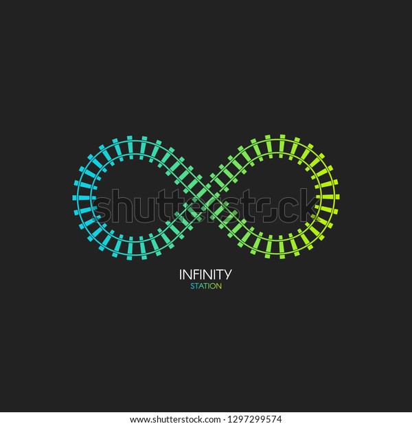 Train Track Infinity Shape Railroad Loop Stock Illustration 1297299574