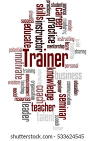 Trainer Word Cloud Concept On White Stock Illustration 533624545 ...