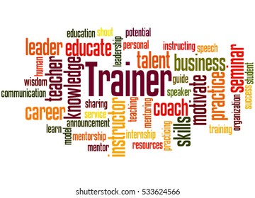 Trainer Word Cloud Concept On White 스톡 일러스트 533624566 | Shutterstock