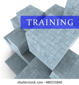 Training Blocks Indicating Teach Learn 3d Stock Illustration 480151840 ...