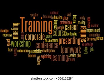 Training Word Cloud Concept On Black Stock Illustration 366128294 ...