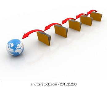 Transfer Documents Forwarding Files Conceptual 3d 스톡 일러스트 281521280 ...