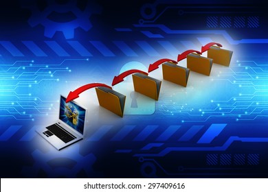 Transfer Documents Forwarding Files Conceptual 3d Stock Illustration ...