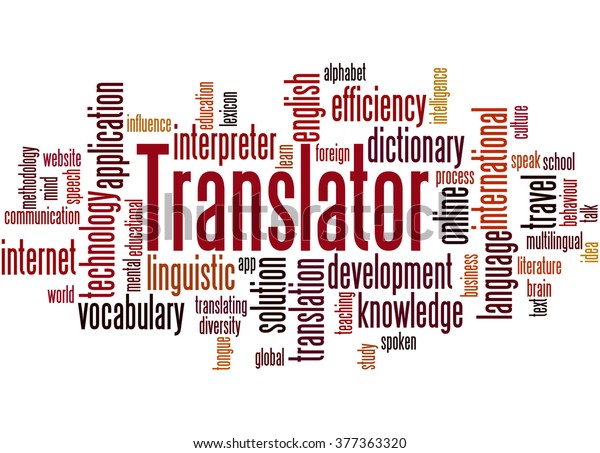 Translator Word Cloud Concept On White Stock Illustration 377363320 ...