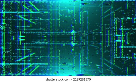 Transmission Corruption 3d Data Render Cyber Stock Illustration 2129281370