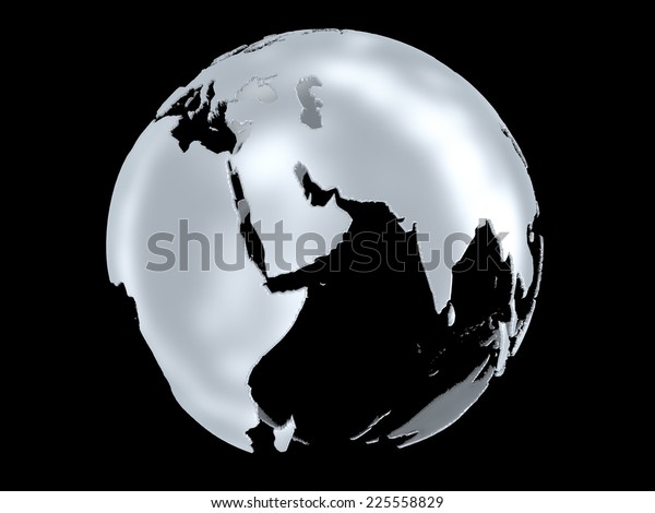 Transparent 3d Earth Globe On Black Stock Illustration 225558829 ...