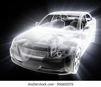Transparent Car Concept Made 3d Graphics Stock Illustration 95719666