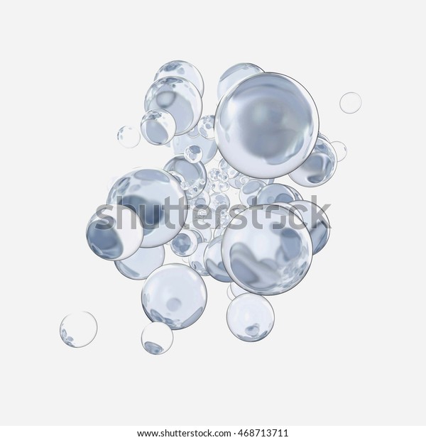 Transparent Colored Balls Bubbles On White Stock Illustration 468713711 ...