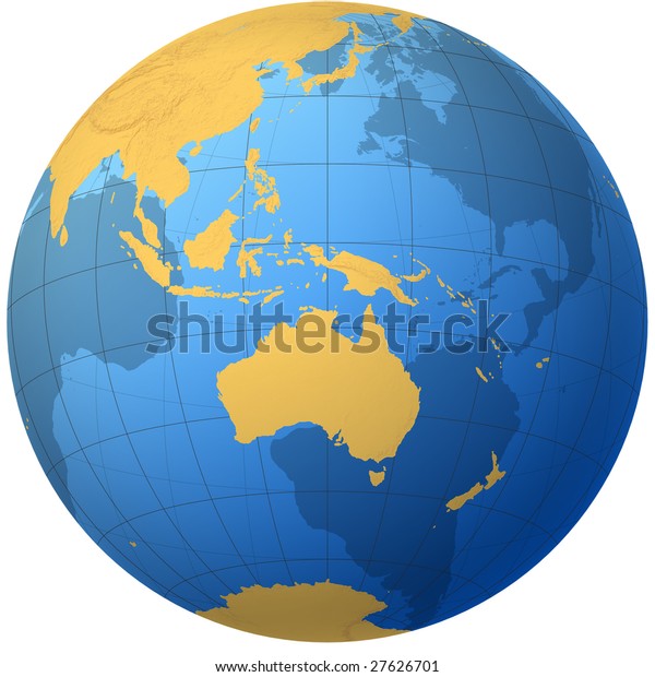 Transparent Globe Australia View Stock Illustration 27626701