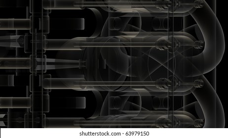 Transparent Internal Combustion Engine Background 3d Stock Illustration ...