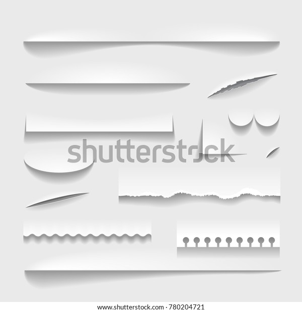 Transparent Realistic Paper Shadow Effect Set 스톡 일러스트 780204721 ...