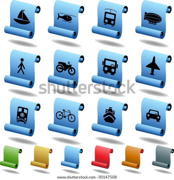 Transportation Scroll Icons Stock Illustration 30147508 | Shutterstock