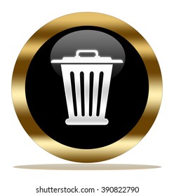 Trash Can Button Isolated Stock Illustration 390822790 | Shutterstock