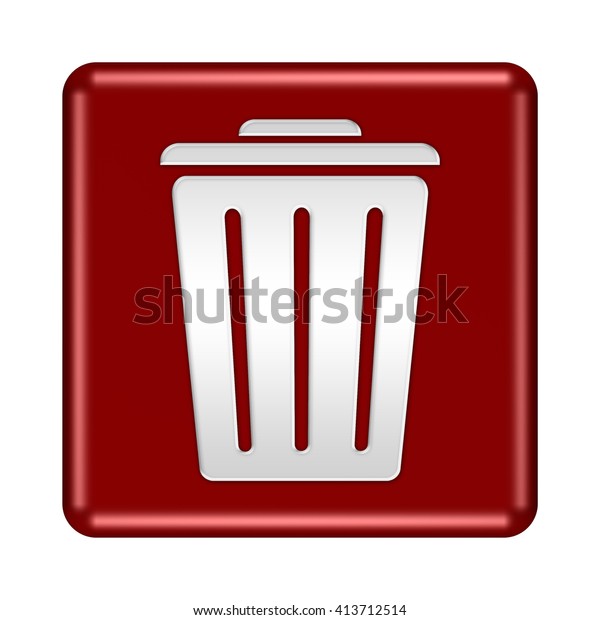 Trash Can Button Isolated3d Illustration3d Rendering Stock Illustration ...