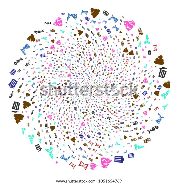 Trash Garbage Spiral Circle Object Curl Stock Illustration 1051654769 ...