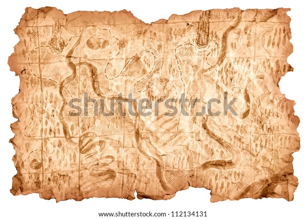 Treasure Map Old Map Drawn On: ภาพประกอบสต็อก 112134131 | Shutterstock