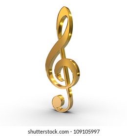 3d Gold Treble Clef Stock Illustration 110214434