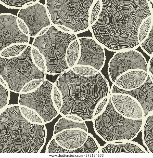 Tree Rings Pattern Seamless Raster Version Stock Illustration 393154633 ...