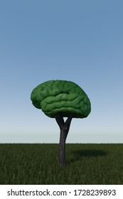 Tree Shaped Like Human Brain Concept Stock Illustration 1728239893 ...