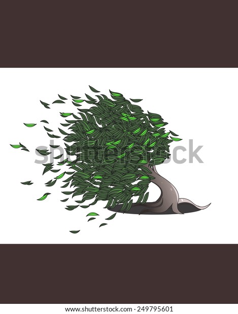 Tree Swaying Wind 스톡 일러스트 249795601