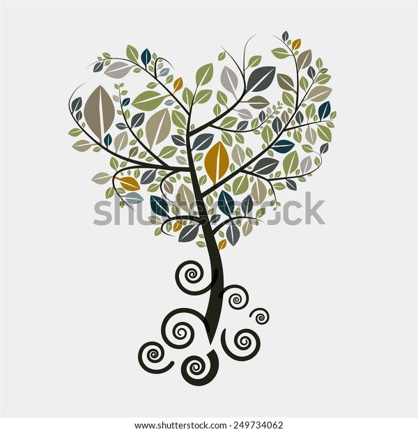 Tree Symbol Curled Roots Stock Illustration 249734062 | Shutterstock