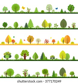 Trees Borders Stock Illustration 377170249