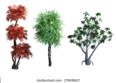 Tree Illustration Anime Background Style Isolated Stock Vector (Royalty ...