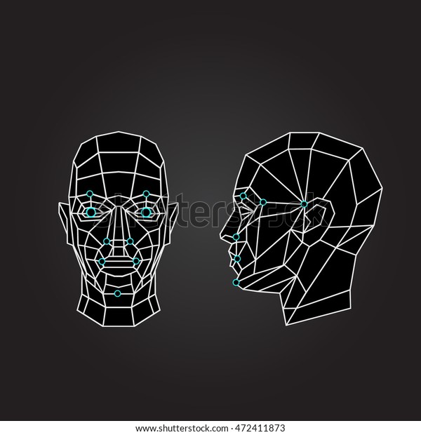 Triangle Abstract Human Face Front View Stock Illustration 472411873
