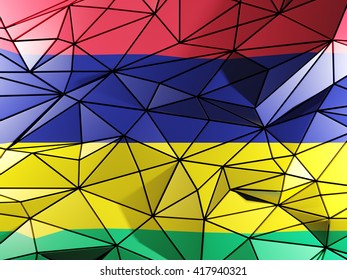 Triangle Background Flag Mauritius 3d Illustration Stock Illustration ...