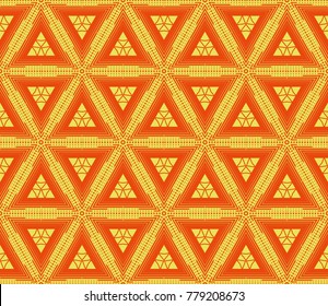 Triangle Geometric Background Seamless Pattern Orange Stock ...