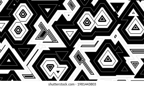 Triangle Mechanical Procedural 2d Render Stock Illustration 1981443803 ...