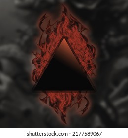 Triangle On Abstract Fire Background Black Stock Illustration ...