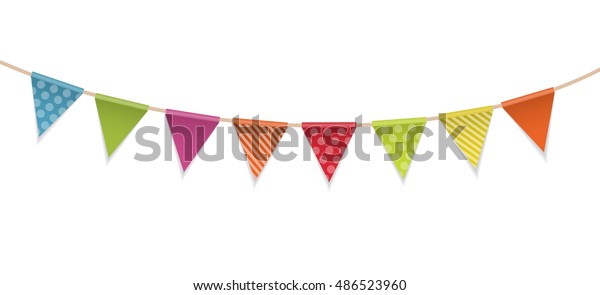 Triangle Papers Flags On White Background Stock Illustration 486523960 ...
