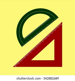 Triangle Protractor Ruler Set Isolated On Stock Illustration 342882689 ...
