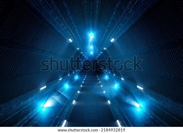 Triangle Shaped Spaceship Background Space Station Stock Illustration ...