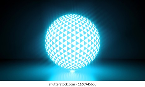 Triangle Sphere Cyan Light 3d Rendering Stock Illustration 1160945653 ...