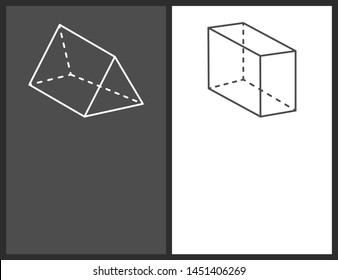 Triangular Prism Cuboid Geometric Shapes Simple: ilustración de stock ...
