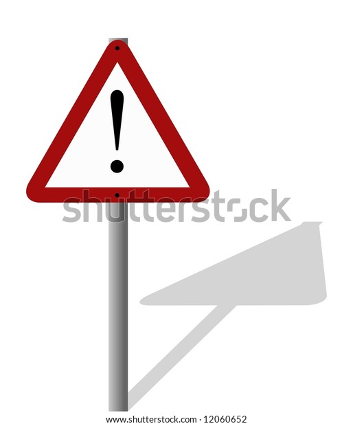 Triangular Road Sign Exclamation Mark Warning Stock Illustration ...