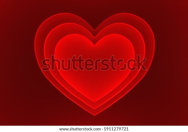 Triple Heart Shape 3d Rendering Stock Illustration 1911279721 ...