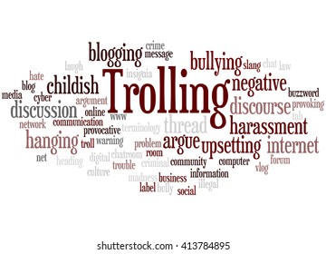 Trolling Word Cloud Concept On White Stock Illustration 413784895 ...