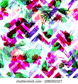 Tropical Flower Pattern Effect Overlay Artistic Stock Illustration ...