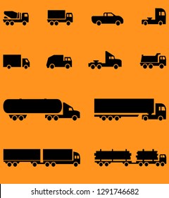 Trucks Icon Set Stock Illustration 1291746682 | Shutterstock