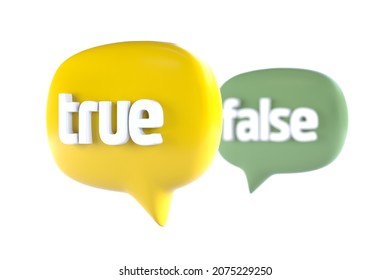 True False Speech Bubble 3d Rendering Stock Illustration 2075229250