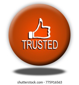 Trusted Button Isolated 3d Illustration Stock Illustration 775916563 ...
