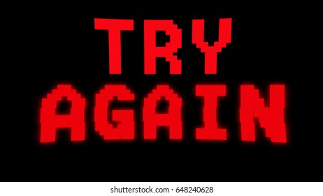 Try Again Glitching 80s Style Arcade Stock Illustration 648240628 ...
