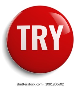 Try Icon Red Button 3d Symbol Stock Illustration 1081200602