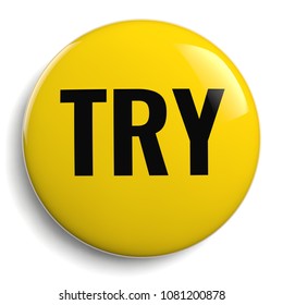 Try Icon Yellow Button 3d Symbol Stock Illustration 1081200878 ...