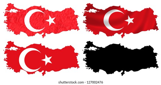 Turkey Flag Over Map Collage Stock Illustration 127002476 | Shutterstock